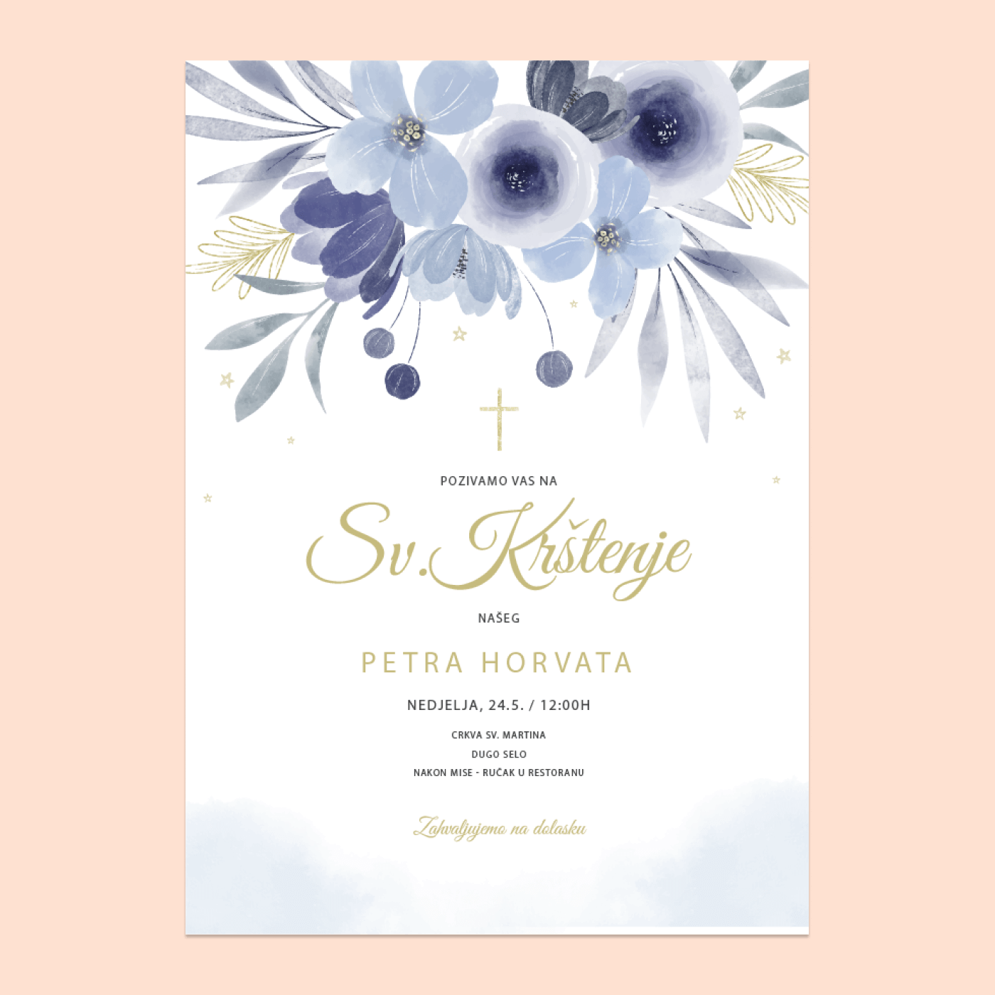 Flower light - Digitalna Pozivnica za Krštenje